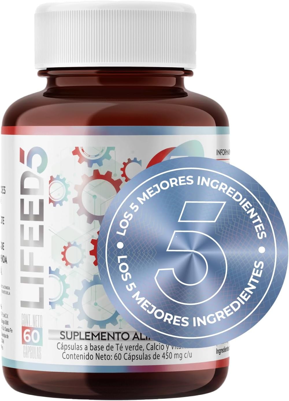 Complejo B con 60 Capsulas, Vitamina B1, B2, B3, B5, B6, B12, Acido ...