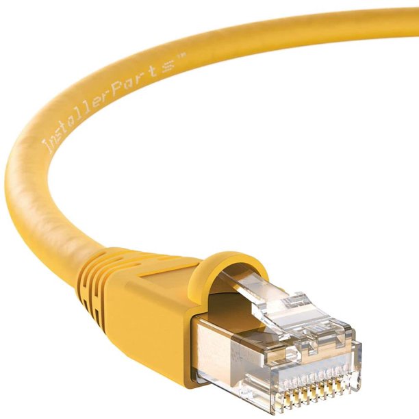 InstallerParts (10 Pack Ethernet Cable CAT6A Cable UTP Booted 1 FT - Yellow - Professional ...
