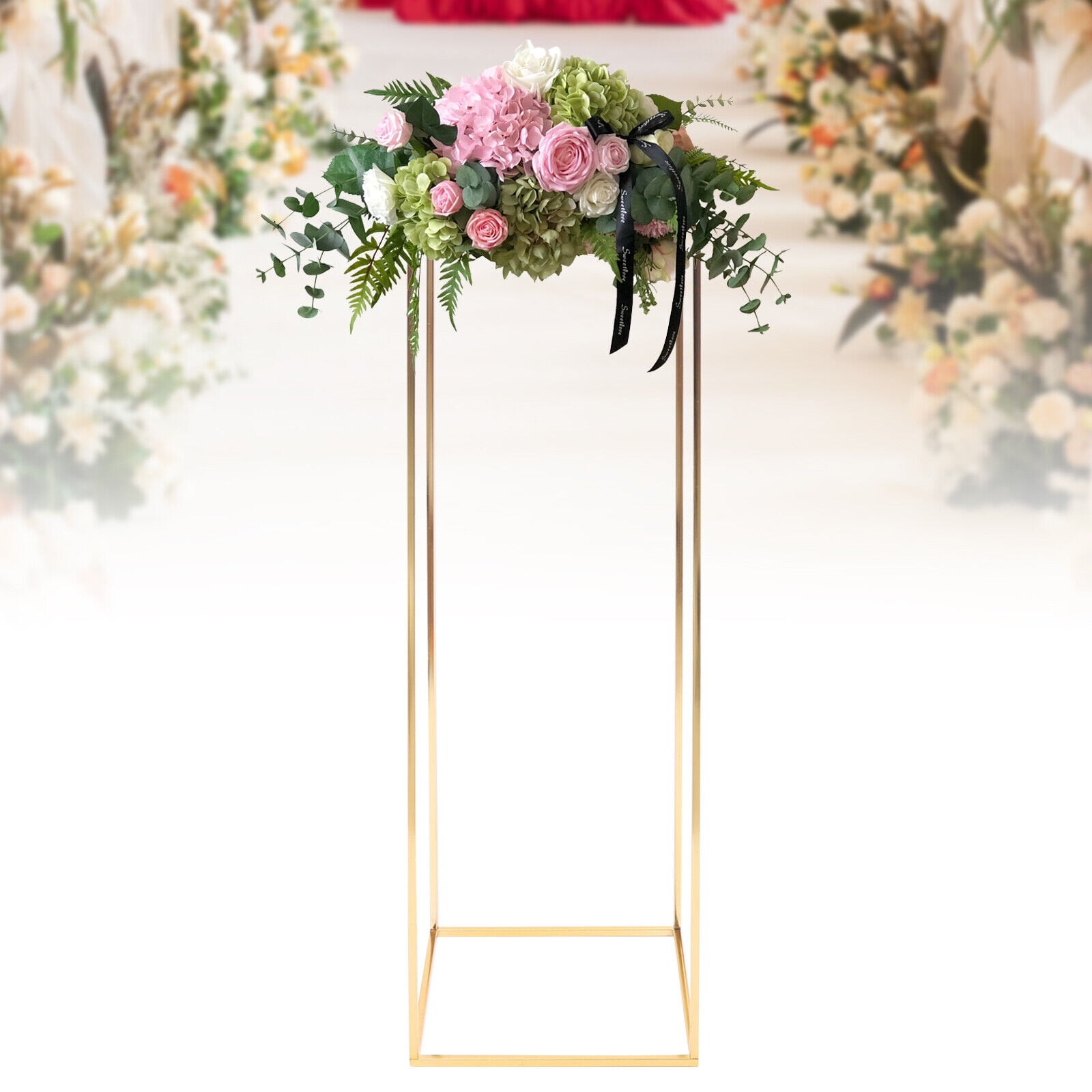 CNCEST 100cm Wedding Flower Stand Vase Stand Metal Column Prop Floral ...
