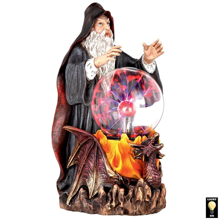 Design Toscano Wizard's Crystal Ball Illuminated Gothic Statue ...