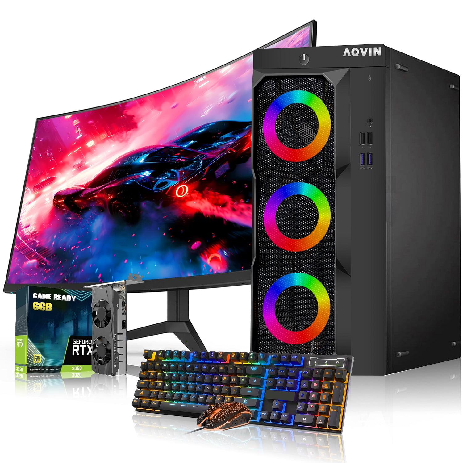Restored LuminaRings Gaming PC Desktop Tower, Intel Core i7 32GB DDR4 ...