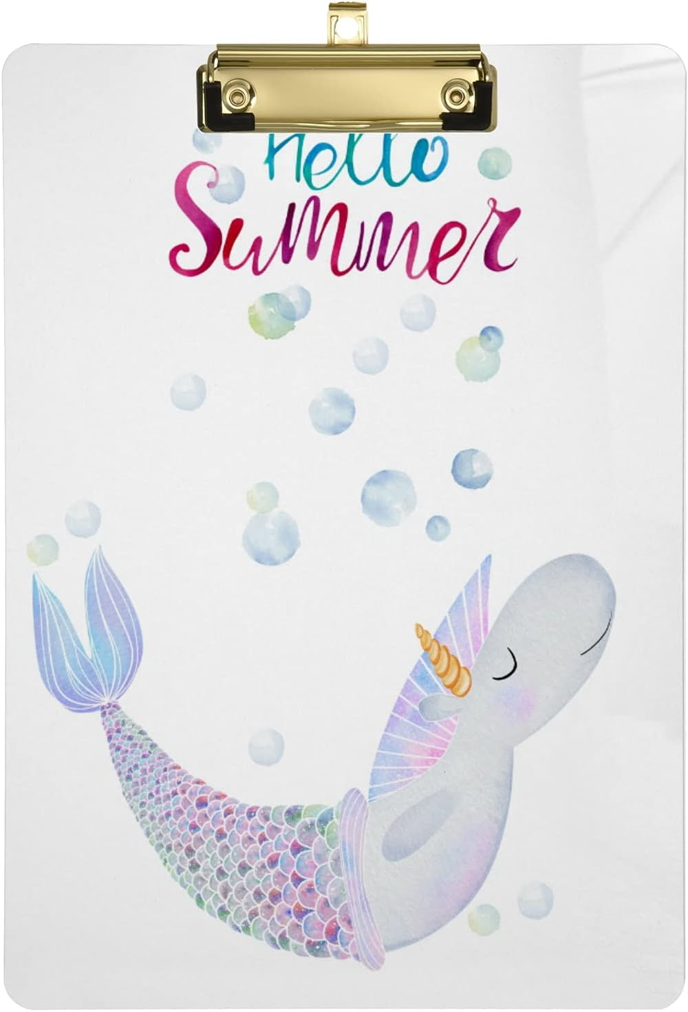 ZHANZZK Unicorn Mermaid Clipboard Hardboard Wood Nursing Clip Board and ...