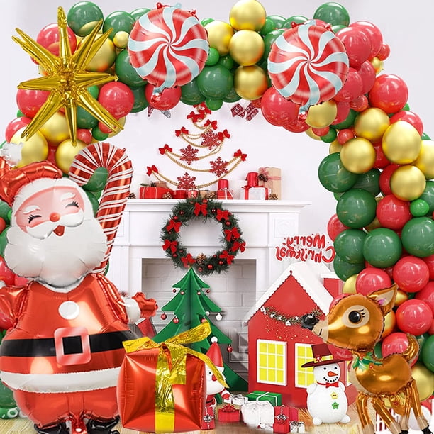 160pcs Christmas Balloons Garland Arch Kit - Red Green Party ...
