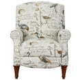 Sunset Trading Bird Script Fabric Manual Reclining Chair in Ivory ...