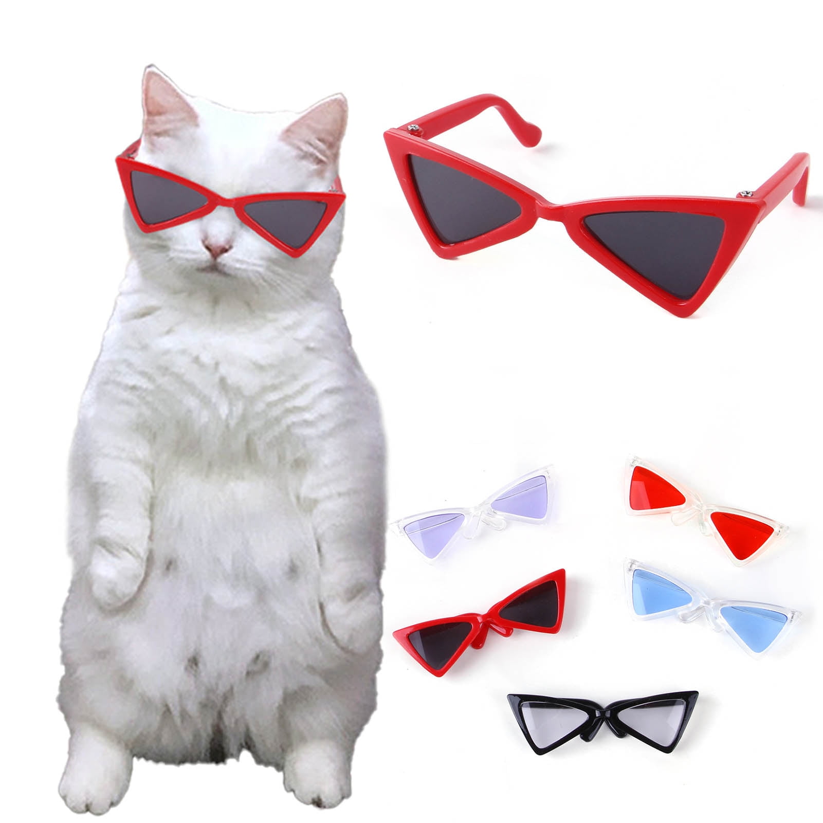 Walbest Cat Sunglasses Triangle Shape Stylish Cool Pet Hippie Cute ...