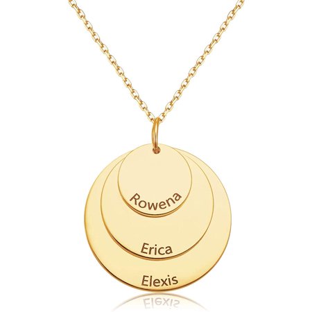 HSD Personalized Family Name Necklace, Custom Engravable Nameplate ...
