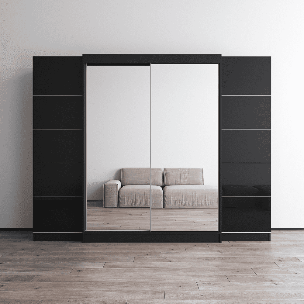 Aria 2D-EXEX Wardrobe with 2 Mirrors - Walmart.com