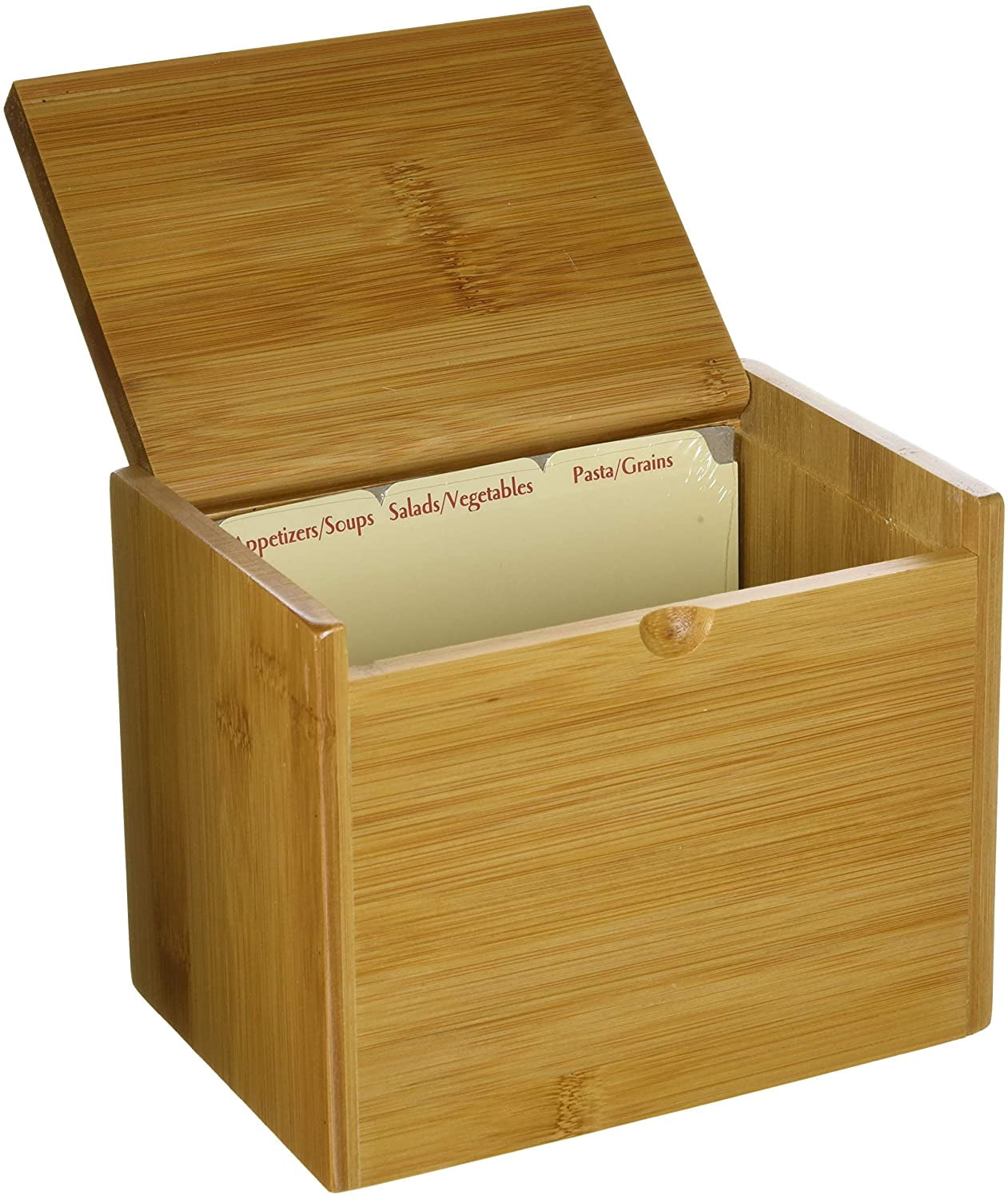 Bamboo Recipe Card Box with 9 Tab Dividers from Meadowsweet Kitchens ...
