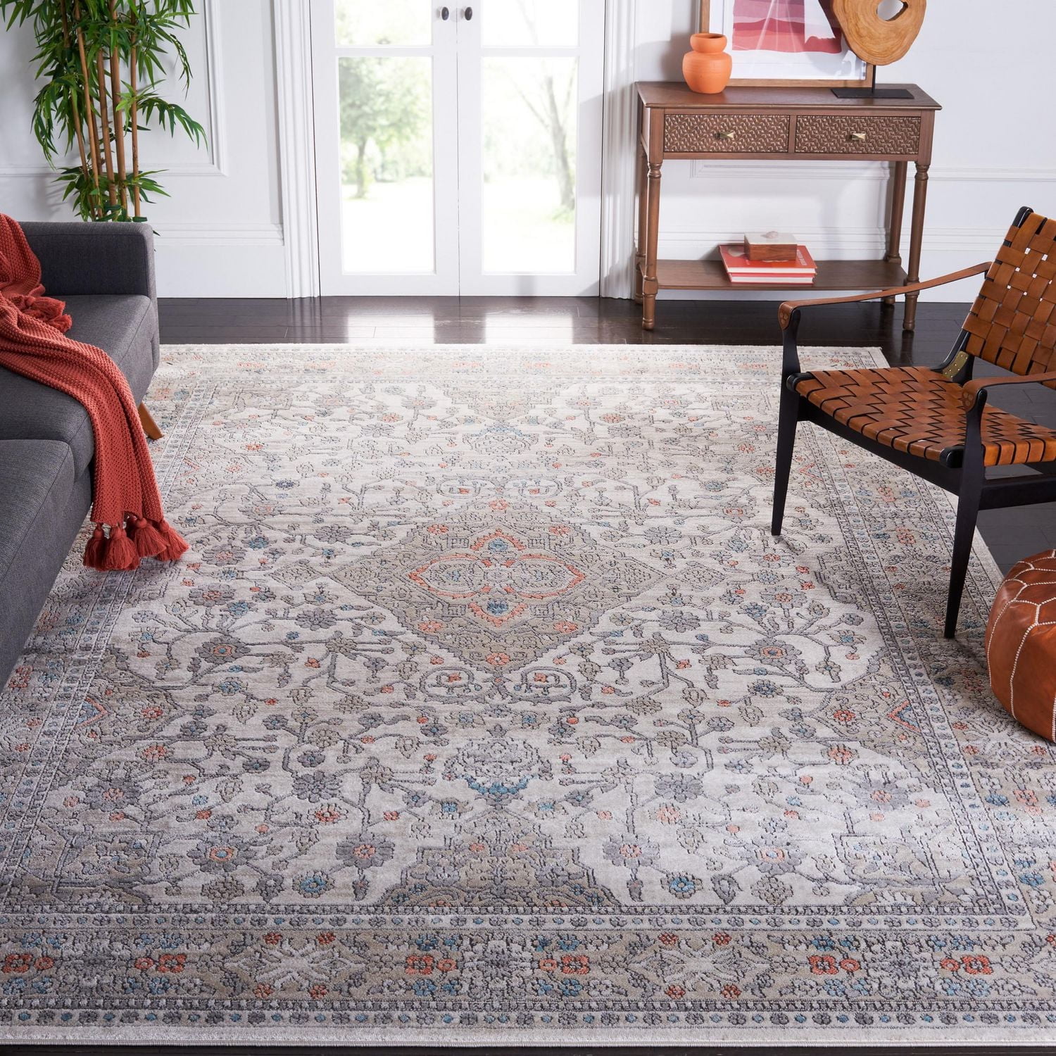 Safavieh Oregon Coriander Floral Bordered Area Rug 9 Ft. X 12 Ft.