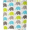 Bacati Aqua, Lime & Grey Mini Elephants Crib Fitted Sheets 2 ct Package ...