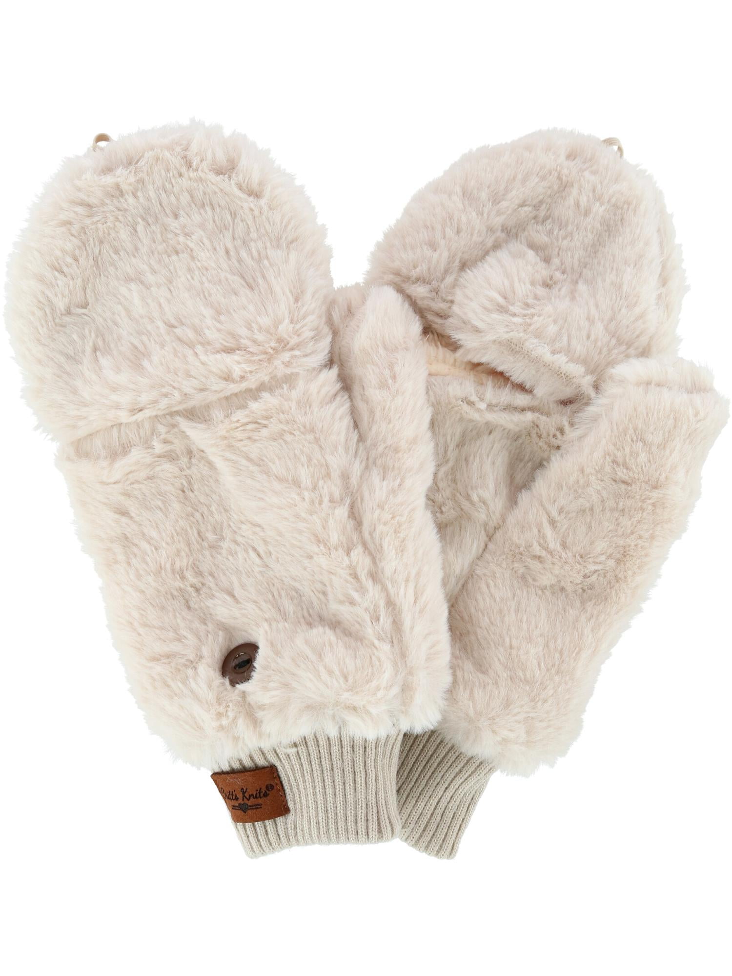 Britt's Knits Fuzzy Convertible Mittens (Women's) - Walmart.com