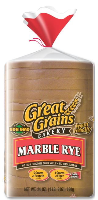 Great Grains Bakery Marble Rye Bread, 24 oz. Sliced - Walmart.com