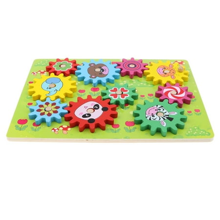 Wooden Gear Board for Kids Toddlers Animal Early Learning Toy - Walmart.ca