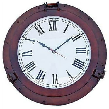 Nagina International Nautical Time Tide Clock On Premium Wooden Base ...