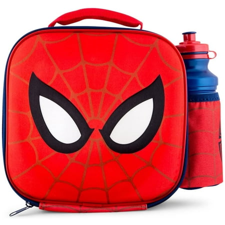 Spider-man 3d Lunch Bag And 500ml Bottle Set With 2-piece Snack Box ...