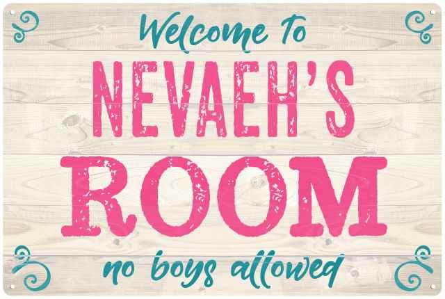 NEVAEH'S Room Kids Bedroom Sign 8x12 Metal Sign 208120089077 - Walmart ...