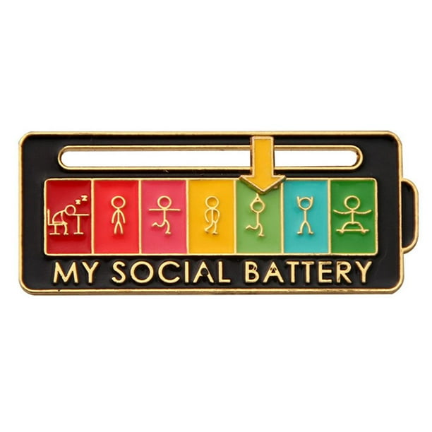 Social Battery Pin Solapa Pin emocional para todas las ocasiones ...