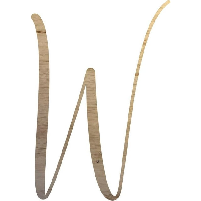 Wooden Cursive Letter, Unfinished 14'' Tall Craft Letter W, Rebeca DIY ...