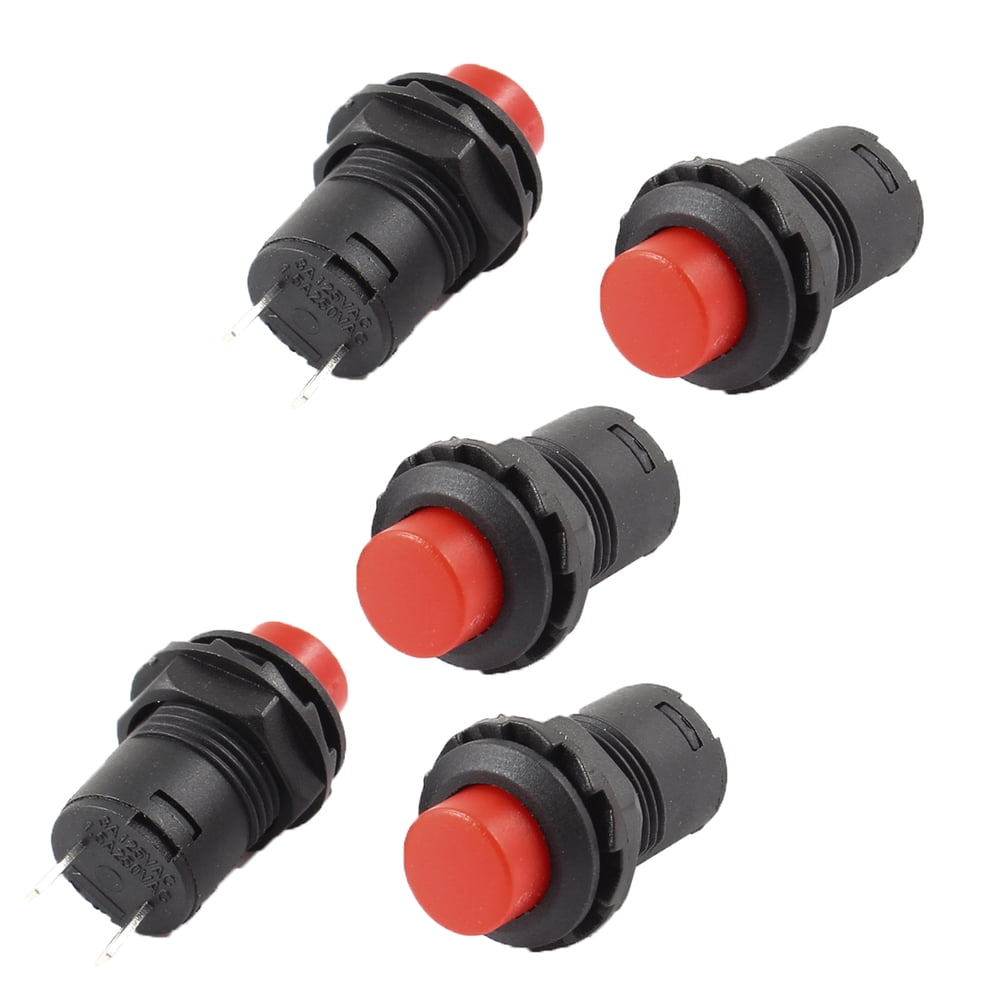 5 Pcs 3A/125VAC 1.5A/250VAC On/Off SPST Round Shape Pushbutton Switch ...