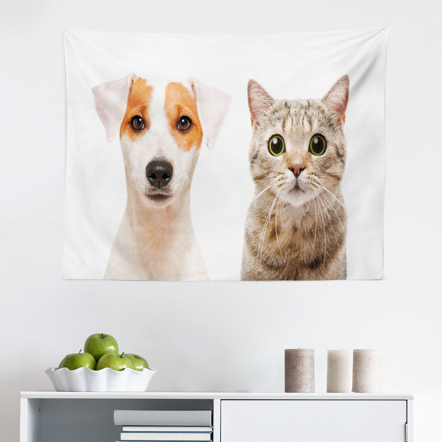 Puppy Tapestry, Creative Colorful Repetitive Pattern of Different Breed ...