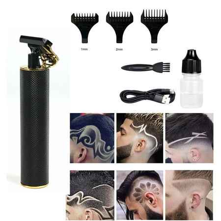 Electric hair clipper with 4 guide combs, professional T-blade hair ...