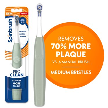 Spinbrush PRO CLEAN Electric Spin Brush, Soft Bristle Battery ...