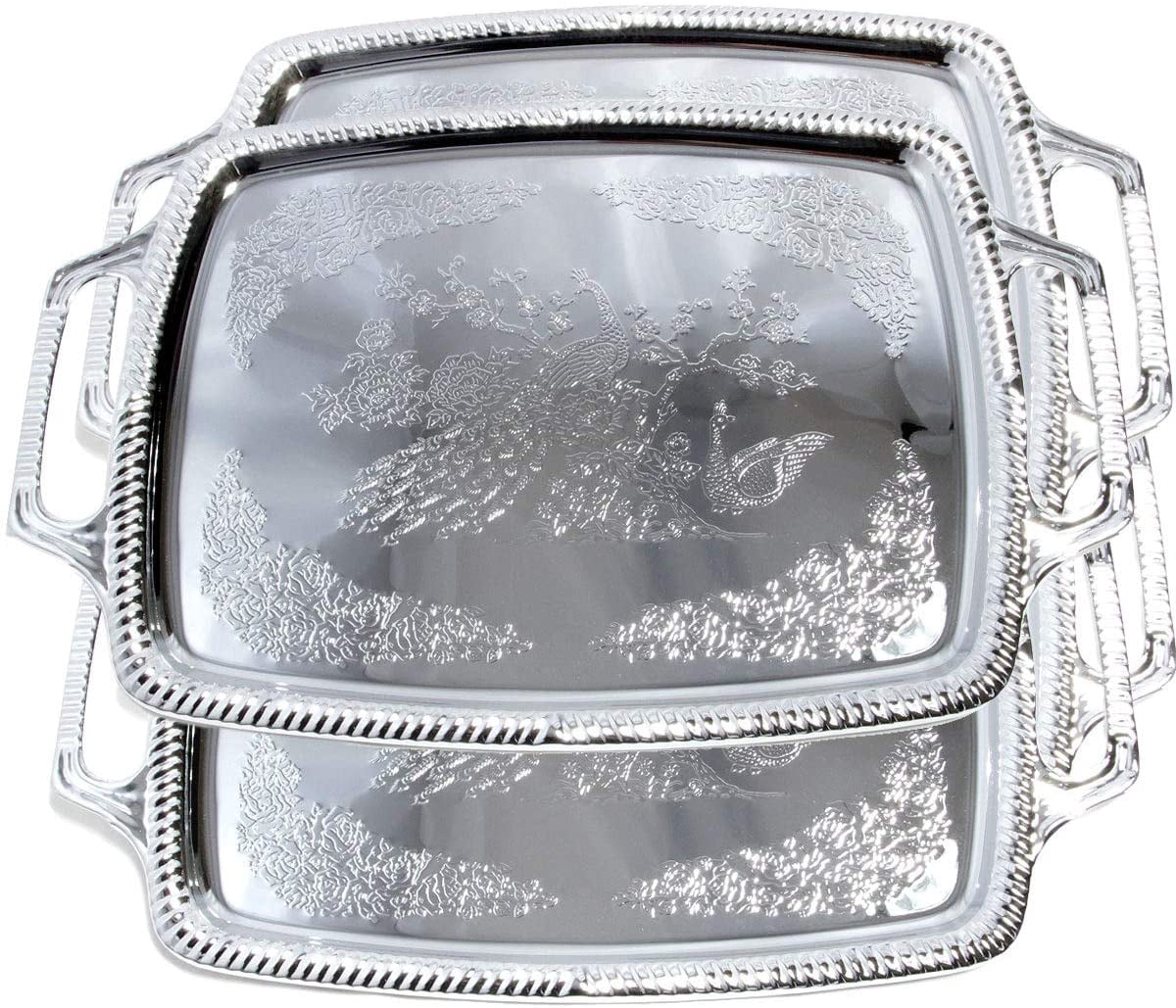 Decorative Trays Home Décor Chrome Engraved Tray Home & Living etna.com.pe