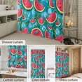 Bathroom Shower Curtain Watermelon Ice Cubes on Blue Waterproof Shower ...