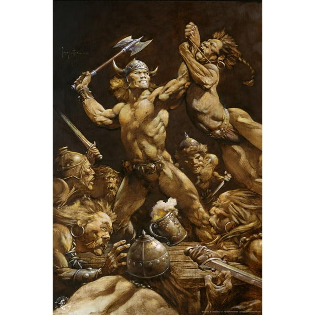 Viking Warriors Beer Advertisement by Frank Frazetta Cool Wall Decor ...