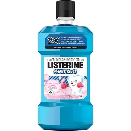 Listerine Smart Rinse Bubble Gum, Kids Mouthwash, Anticavity Fluoride ...