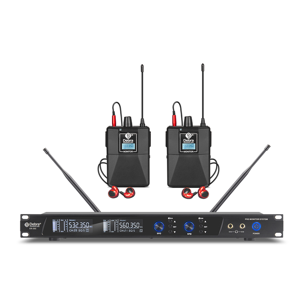D Debra Audio PRO ER-202 UHF Dual Channel Wireless in Ear Monitor System with Monitoring Type ...