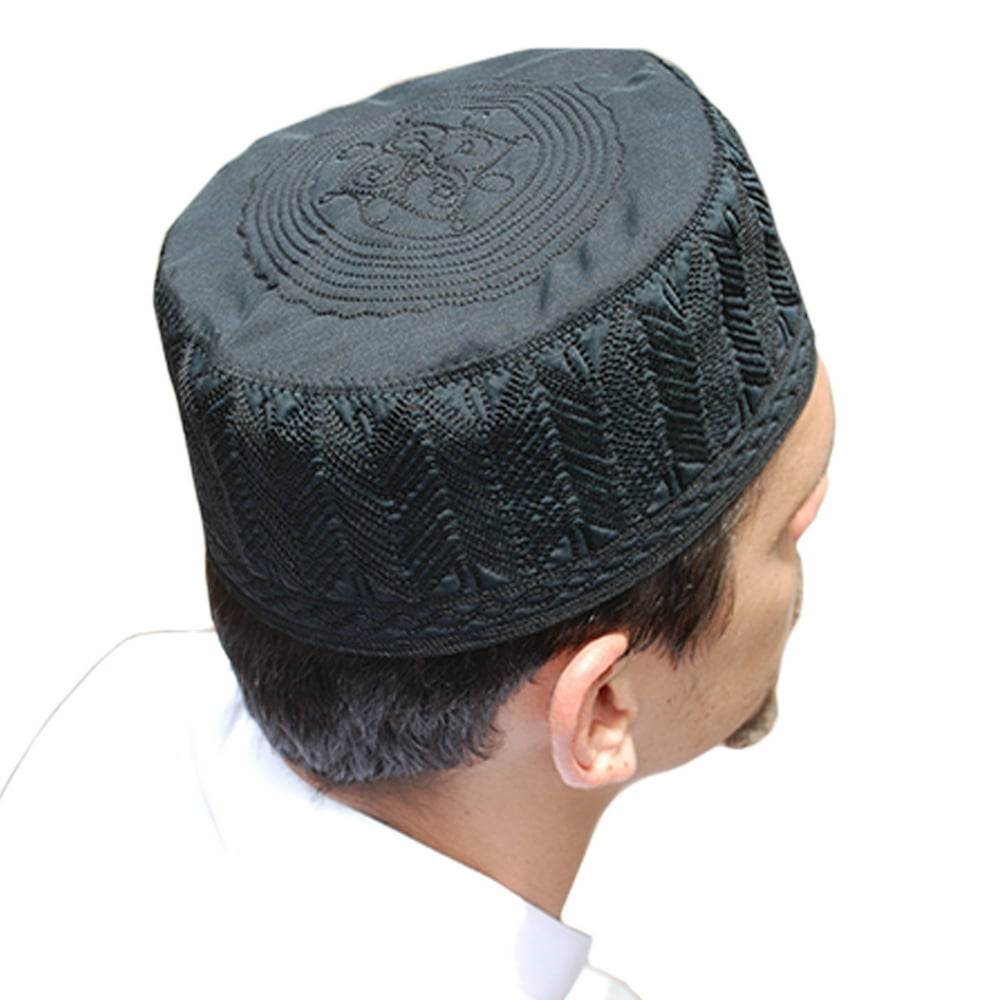 TheKufi - TheKufi® Black Kufi Takke Kofia Hat Embroidered Cotton-mix ...