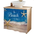The Beach Is My Happy Place Cabinet Curtain, Summer Starfish Beach ...