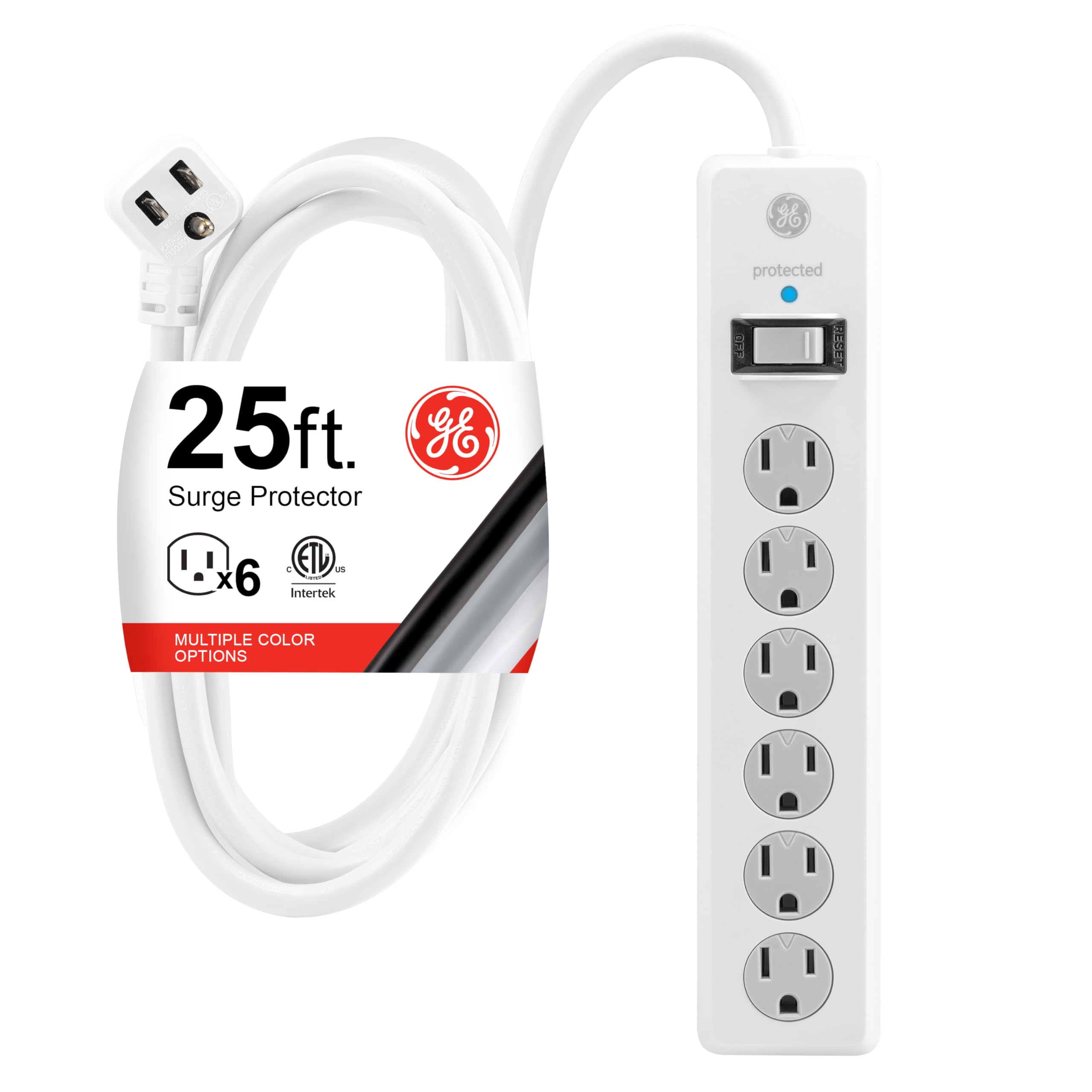 Protector contra sobretensiones Power Strip GE de 6 salidas, cable de ...