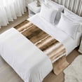 Brown Gradients Bed Runner for King Size Bed, Abstract Wave Stripe ...