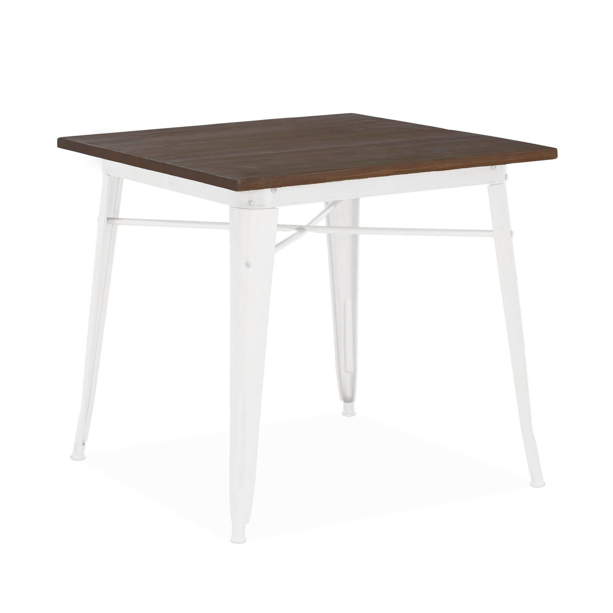 Dreux Glossy White Elm Wood Steel Dining Table 30 Inch - Walmart.com