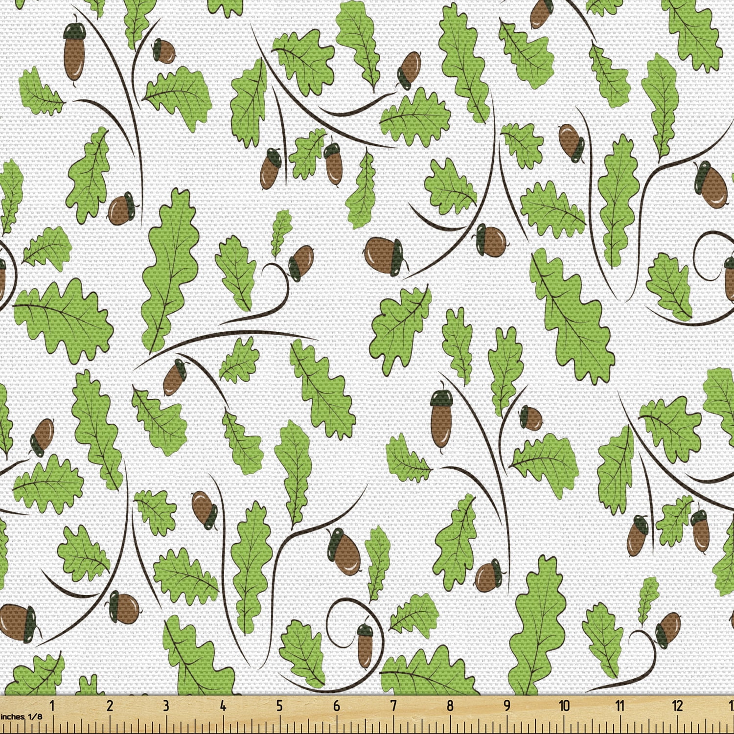 Acorn Upholstery Fabric by the Yard, Abstract Swirls Oak Leaves and ...