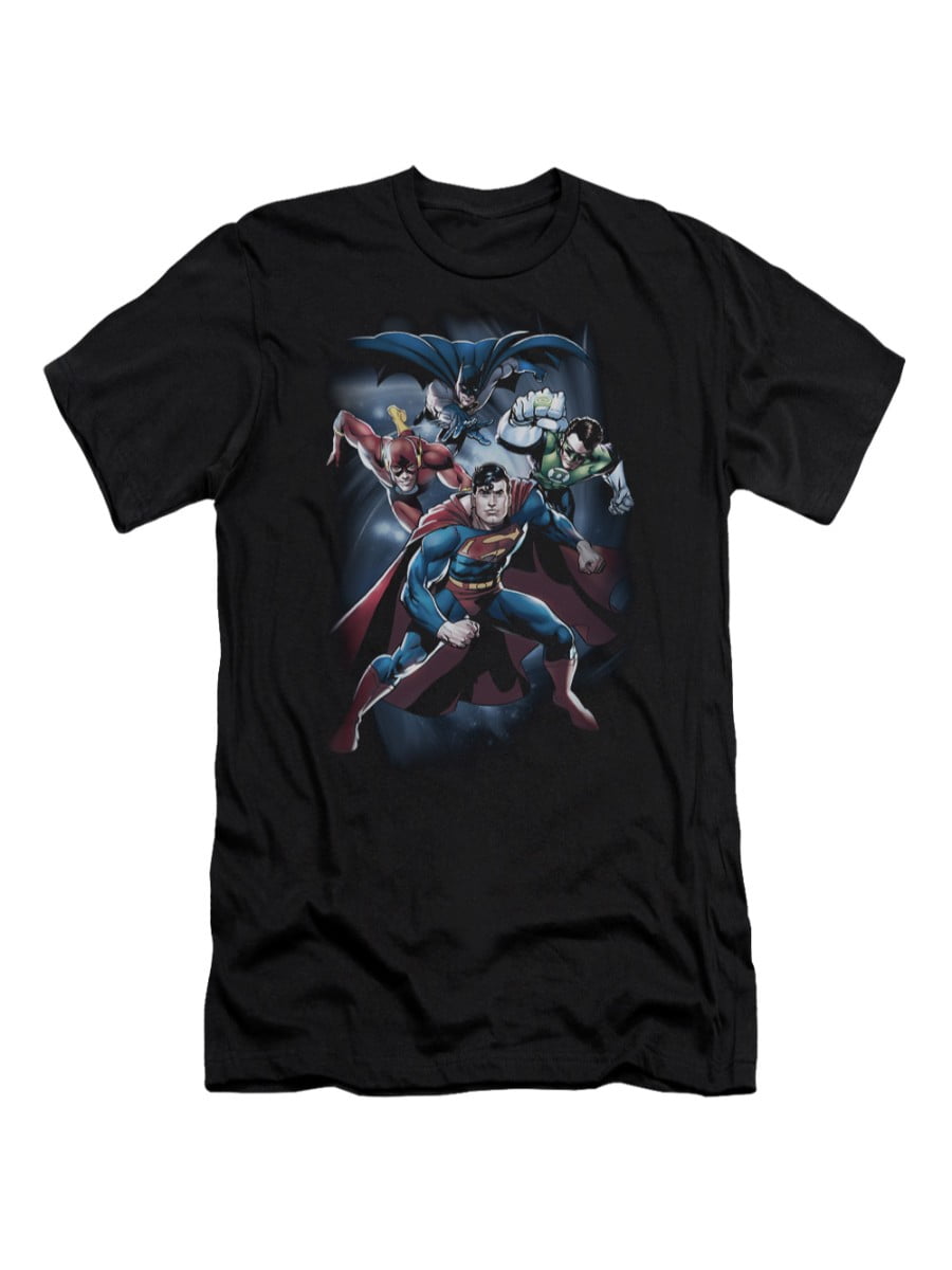 Justice League DC Comics Cosmic Crew Adult Slim T-Shirt Tee - Walmart ...