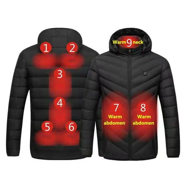 Men Women 9 Areas Heated Jacket Constant Temperature Electric Heating ...