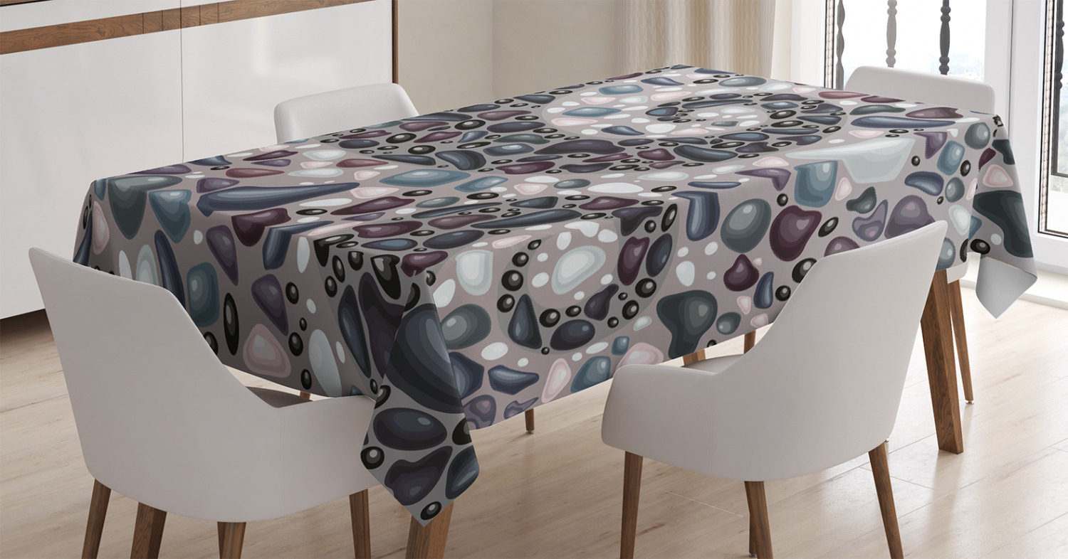Nature Tablecloth, Garden Mountains Volcanic Stones Image of Pebbles on ...