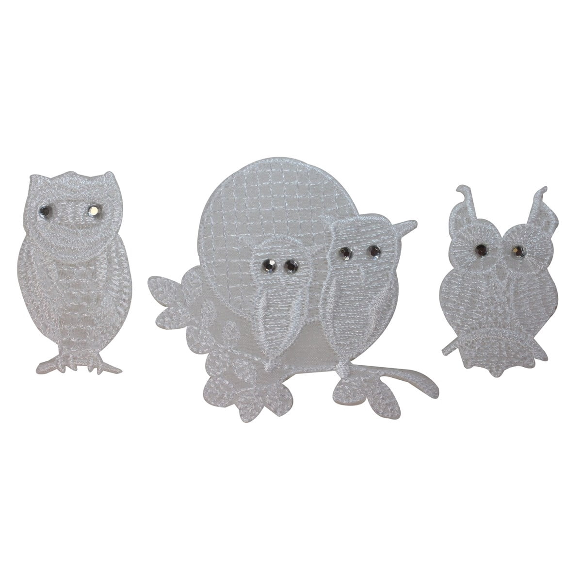 ID 1645ABC Set of 3 Assorted Owl Patches Night Bird Embroidered Iron On ...