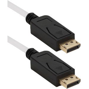 QVS 3-Pack 10ft DisplayPort Digital A/V UltraHD 4K White Cable with Latches - Walmart.com
