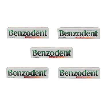 Benzodent Dental Pain Relieving Cream, Denture Tooth and Gum Pain, 1 oz ...