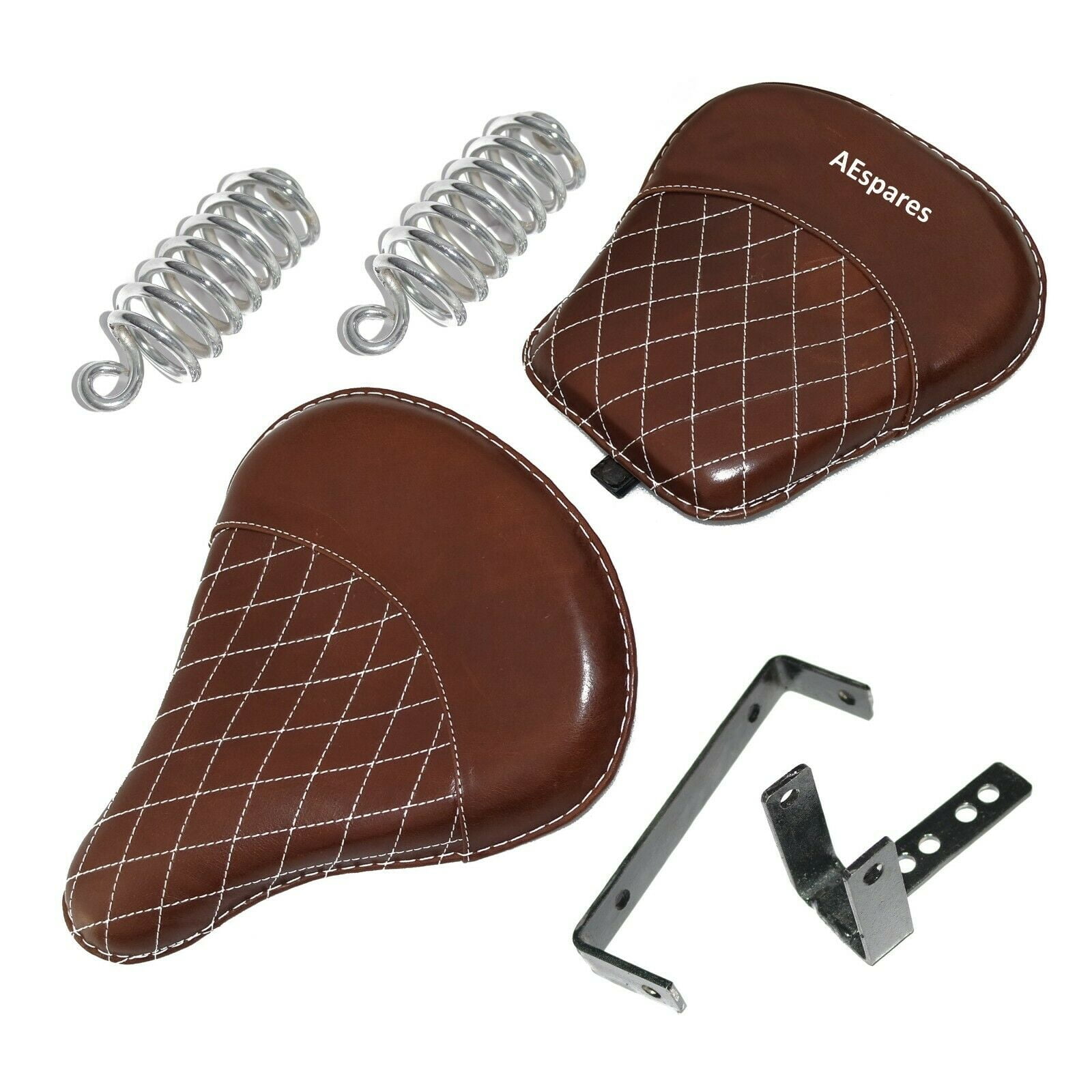 Front Tan Leather Seat With Spring Fits Royal Enfield Bullet Classic ...