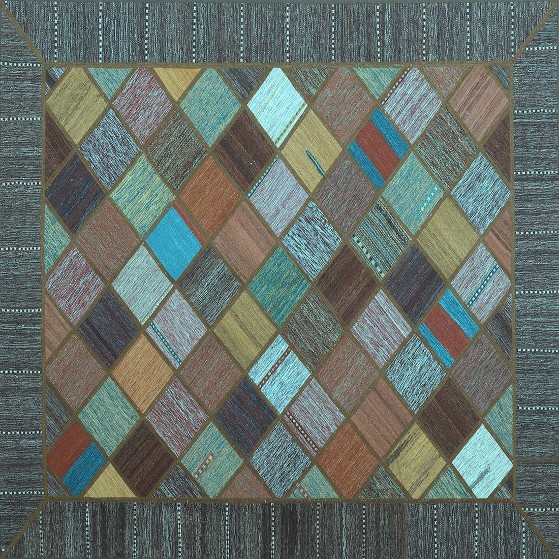 Ahgly Company Indoor Square Abstract Light Blue Contemporary Area Rugs ...