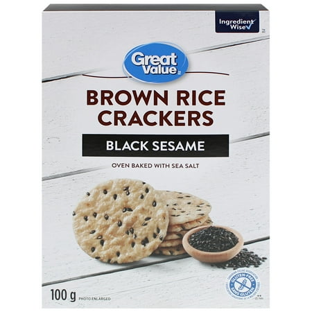 Great Value Black Sesame Brown Rice Crackers, 100 g - Walmart.ca