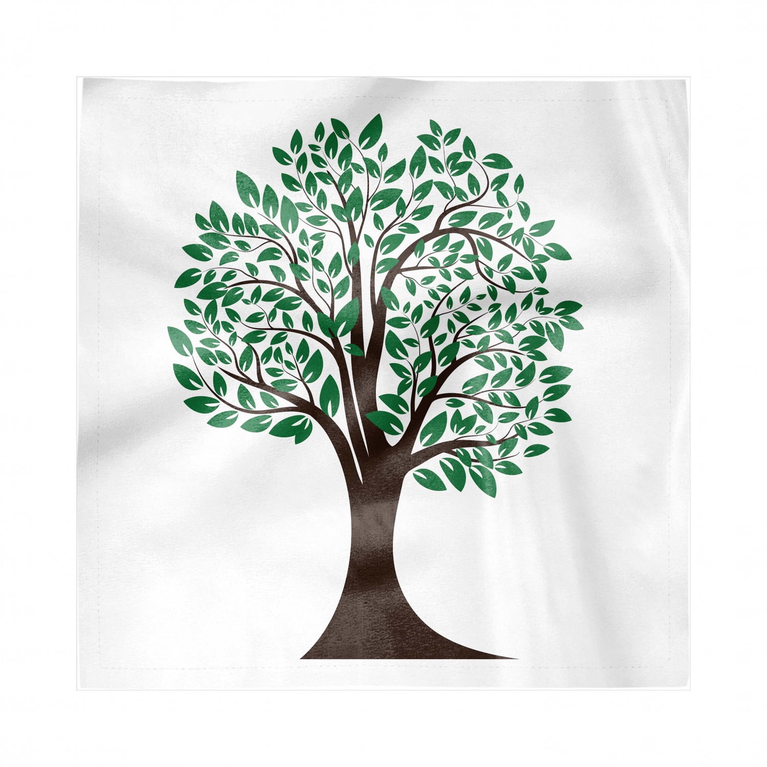 Nature Decorative Satin Napkins Set Of 4 Simplistic Spring Leaves On