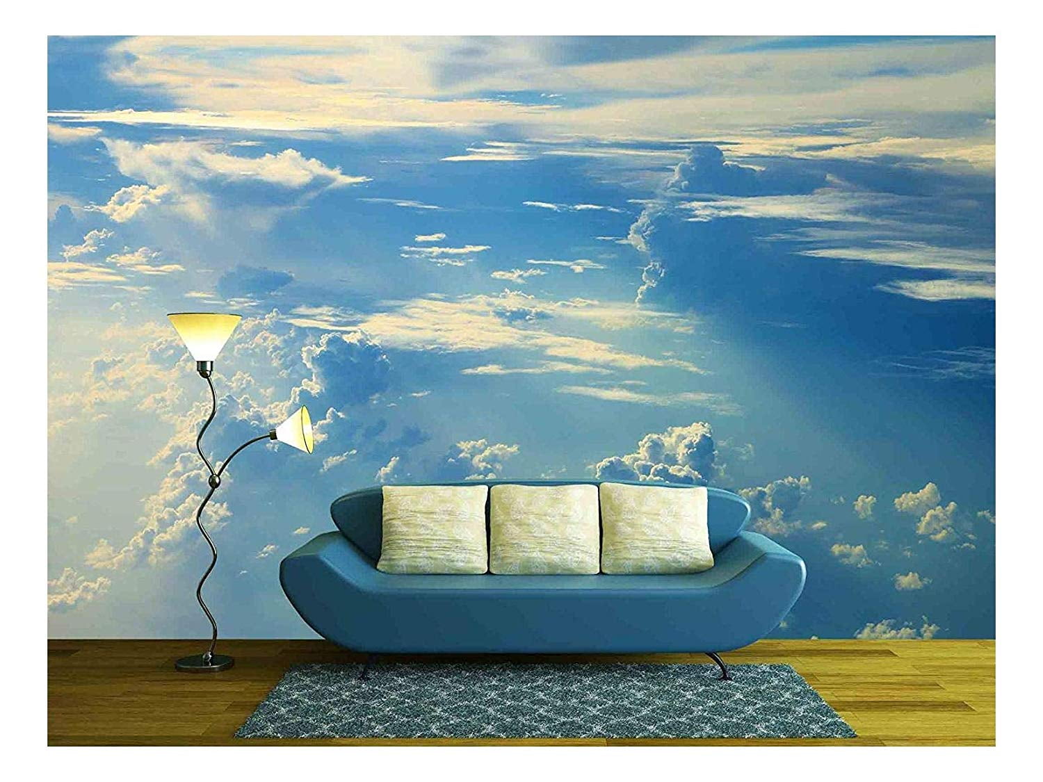 Wall26 Blue Sky Clouds,Blue Sky with Clouds - Removable Wall Mural ...
