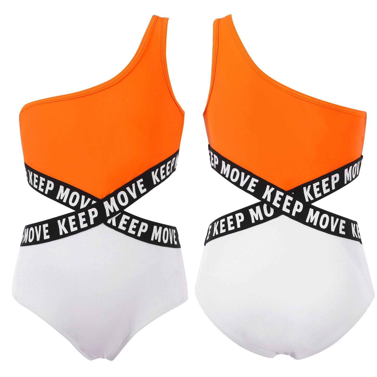 Alvivi Kids Girls Tropical Print Swimwear One Shoulder Bikini Swimsuit ...