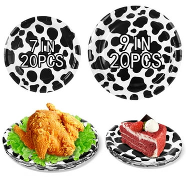 Walmart 48 Pack Cow Print Dessert Plates, 9 Inch, Brown Foil Print, for ...